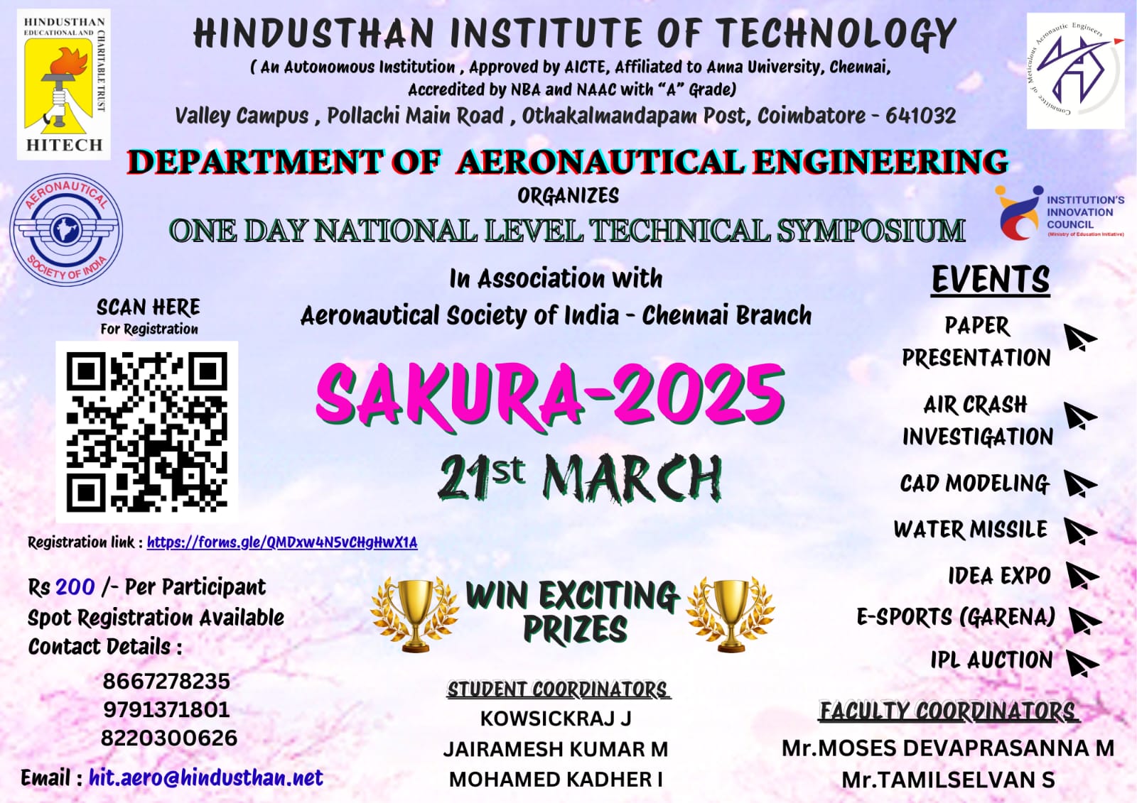SAKURA 2025, Hindusthan Institute of Technology, Technical Symposium ...