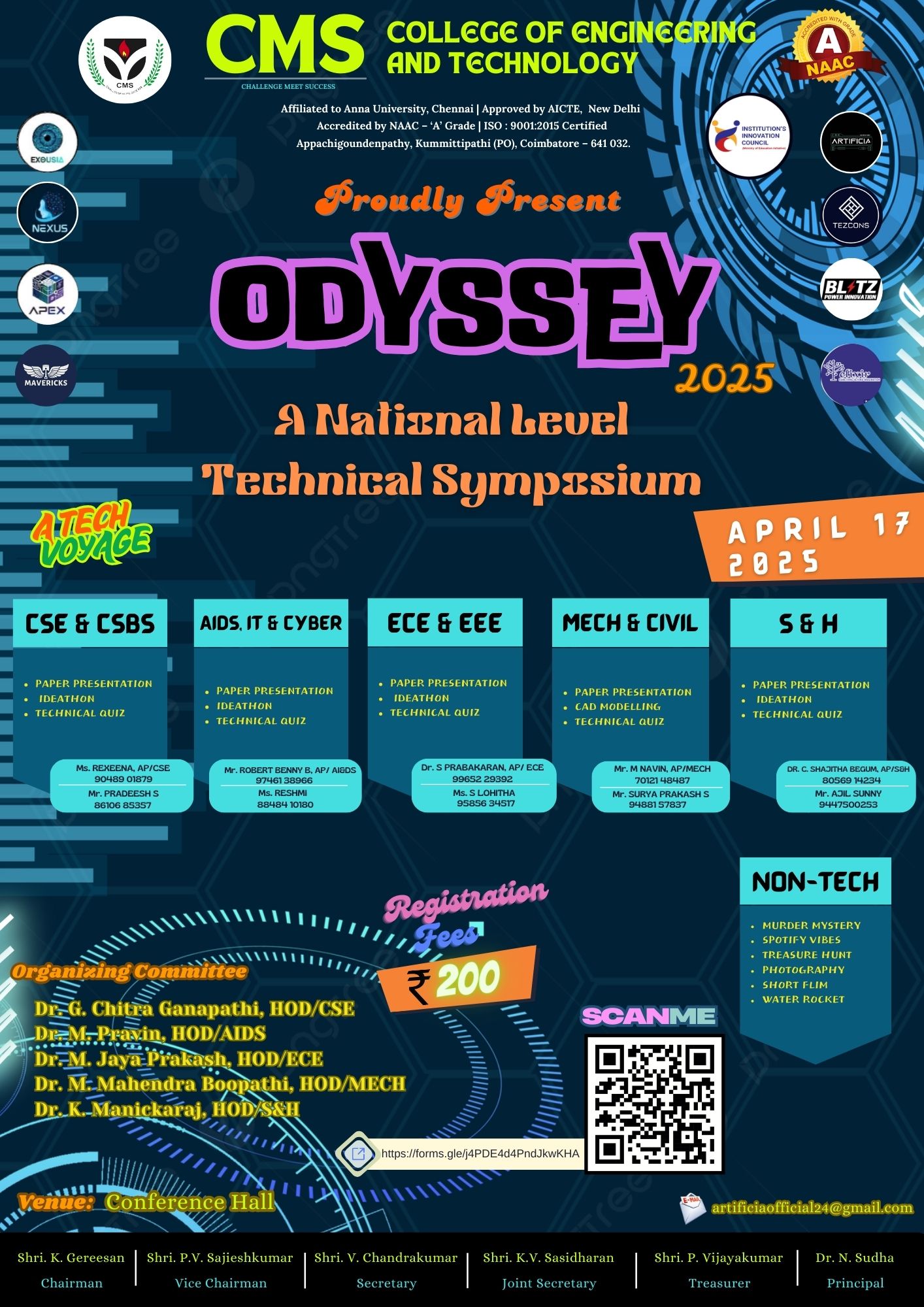 ODYSSEY 2025, CMS College of Engineering and Technology, Technical ...