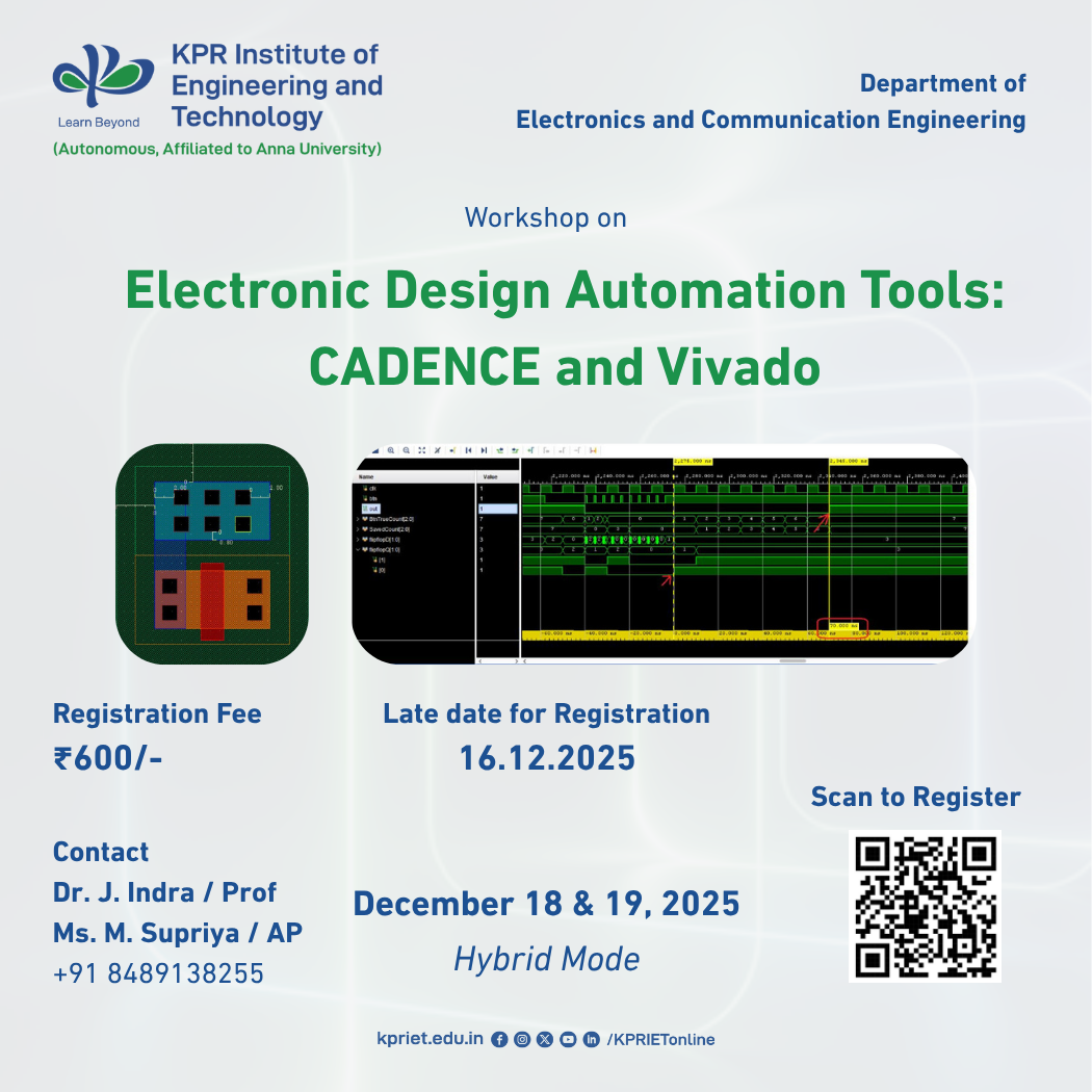 Workshop on Electronic Design automation tools:cadence and Vivado 2025 ...