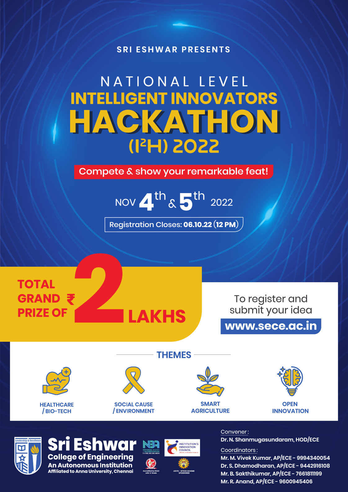 Intelligent Innovators Hackathon (I2H) 2022, Sri Eshwar College of ...