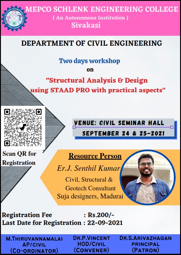 2 Days Workshop on Structural Analysis and Design using Staad Pro with ...