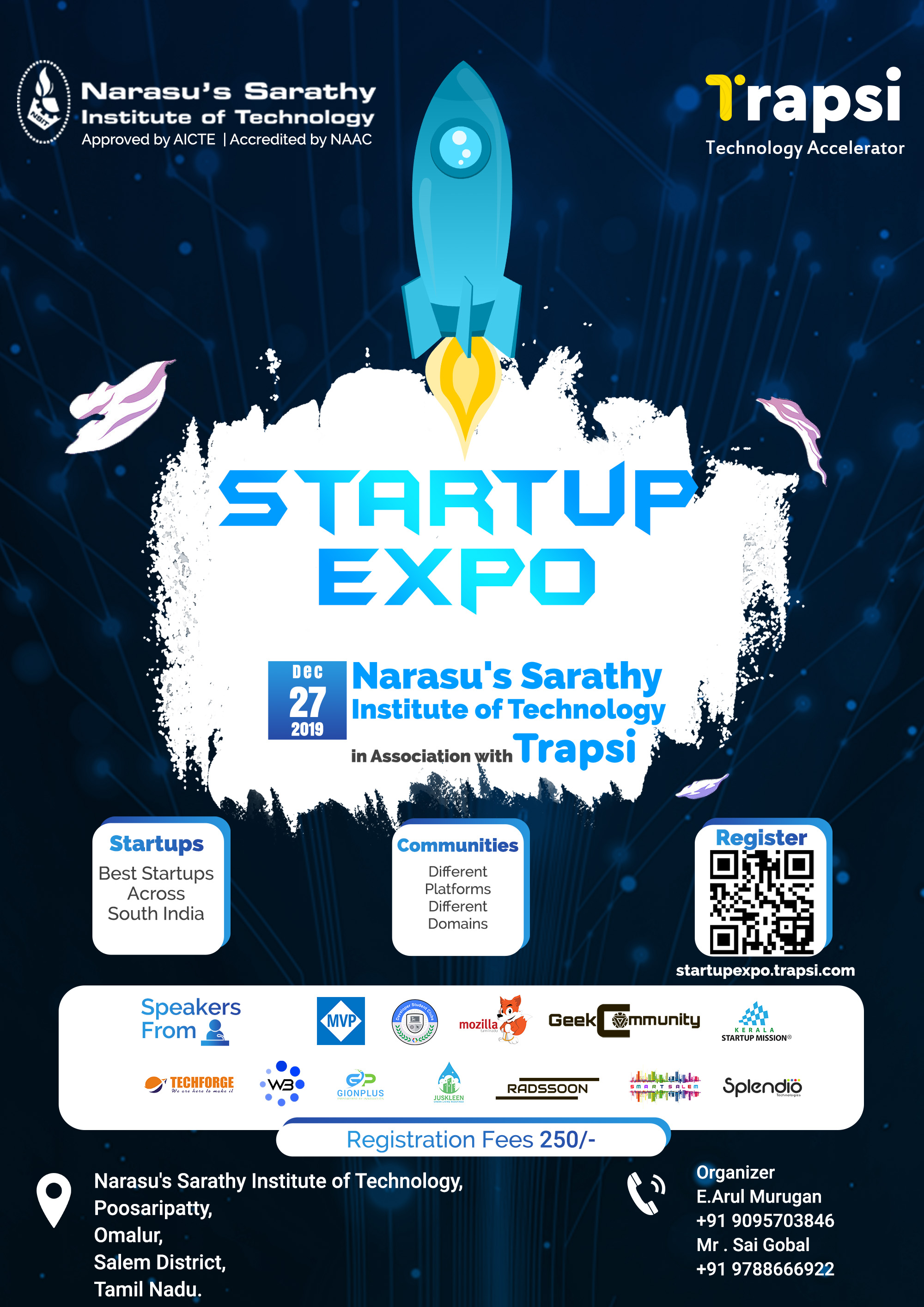 Startup Expo 2019, Narasus Sarathy Institute of Technology, Expo, Salem