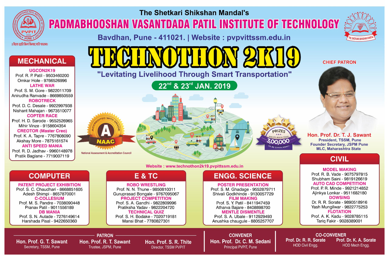 Technothon 2k19, Padmabhooshan Vasantdada Patil Institute of Technology ...