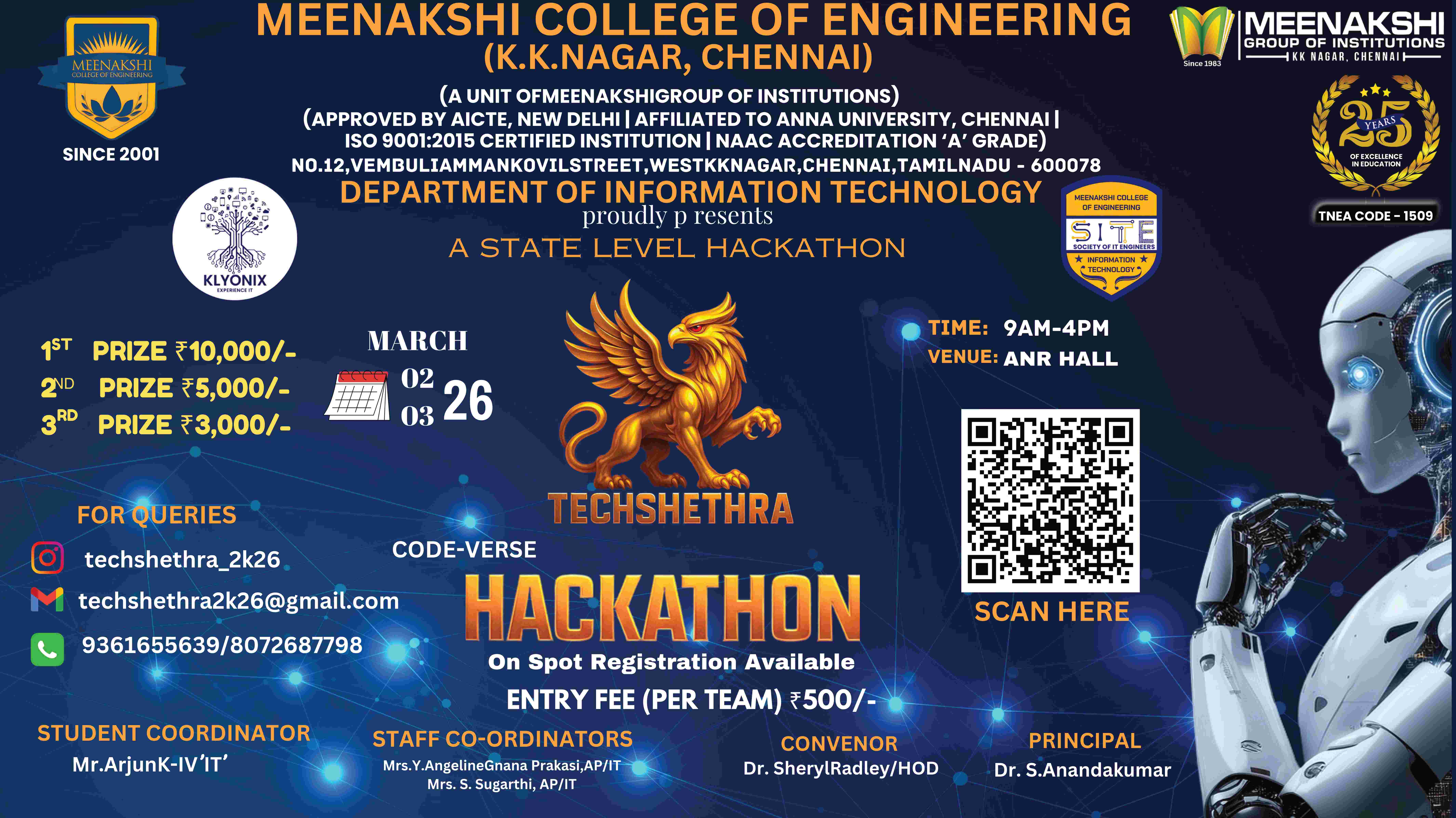 Techshethra'26 Code-Verse Hackathon 2026, Meenakshi College of ...