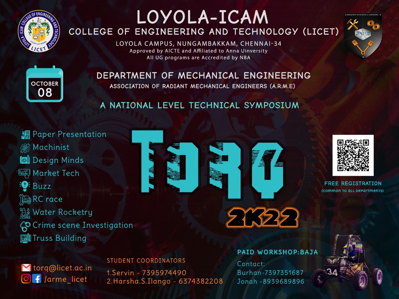 Torq 2K22, Loyola ICAM College of Engineering and Technology ...