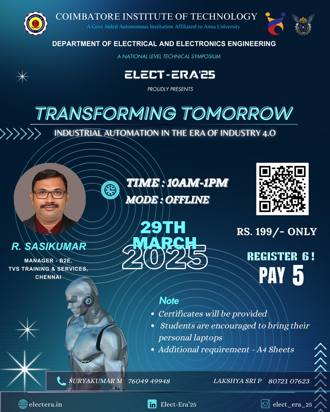 TRANSFORMING TOMORROW 2025, Coimbatore Institute of Technology ...