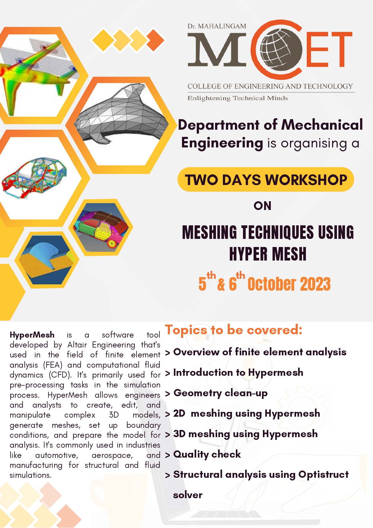 Meshing Techniques using Hyper Mesh, Dr Mahalingam College of ...