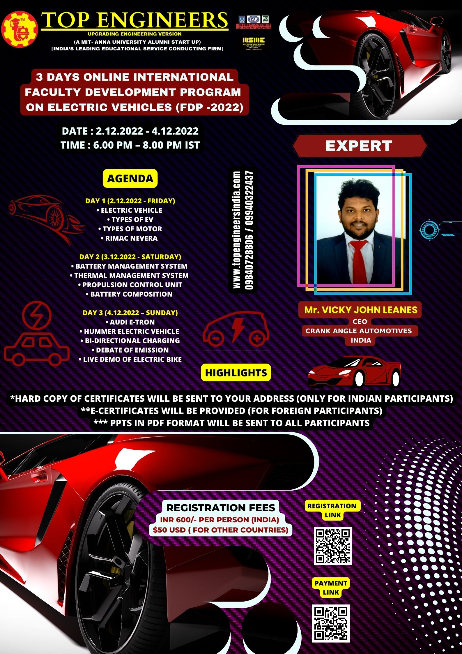 3 Days Online International Faculty Development Program on Electric ...