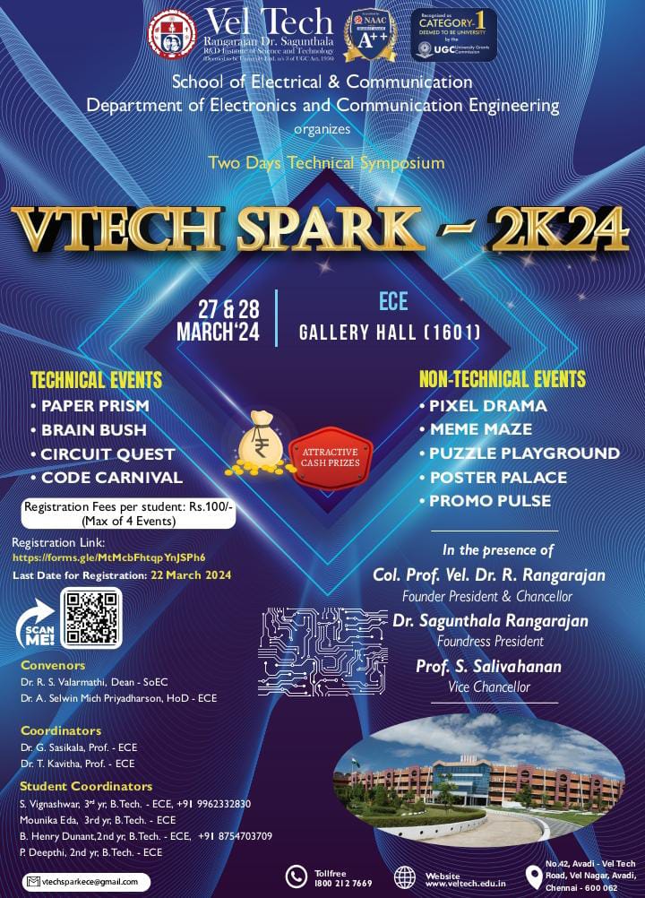 VTech Spark 2K24, Vel Tech Rangarajan Dr Sagunthala R and D Institute ...