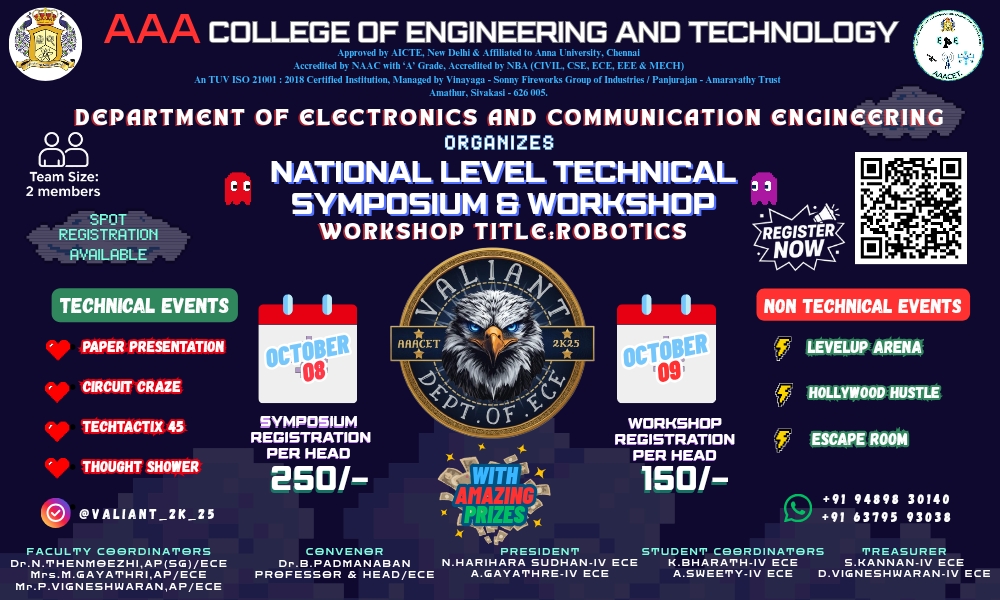 VALIANT 2K25, AAA College of Engineering and Technology, National Level ...