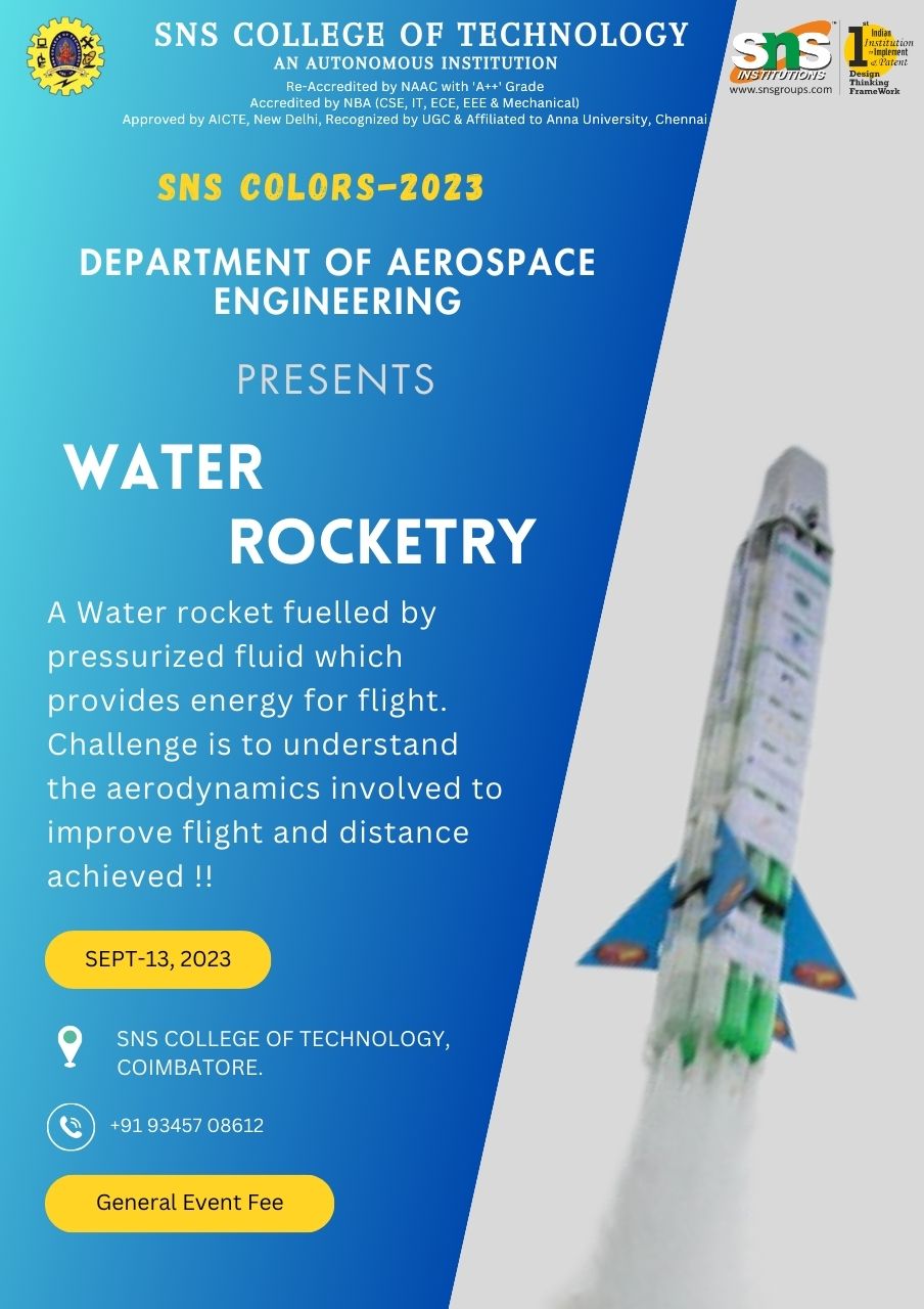 Water Rocketry 2023, SNS College of Technology, Technical Event, Coimbatore