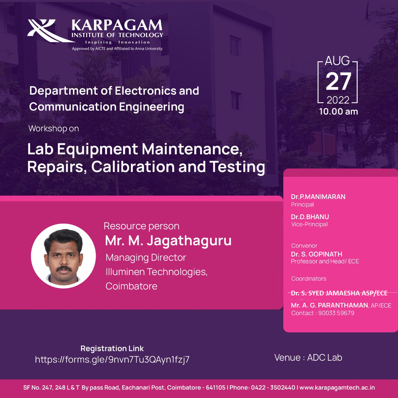 Workshop on Lab Equipment Maintenance, Repairs, Calibration and Testing ...