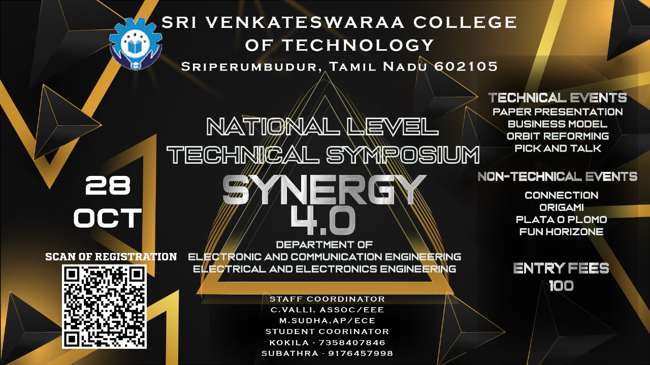 SYNERGY 4.O, Sri Venkateswaraa College of Technology, Technical ...