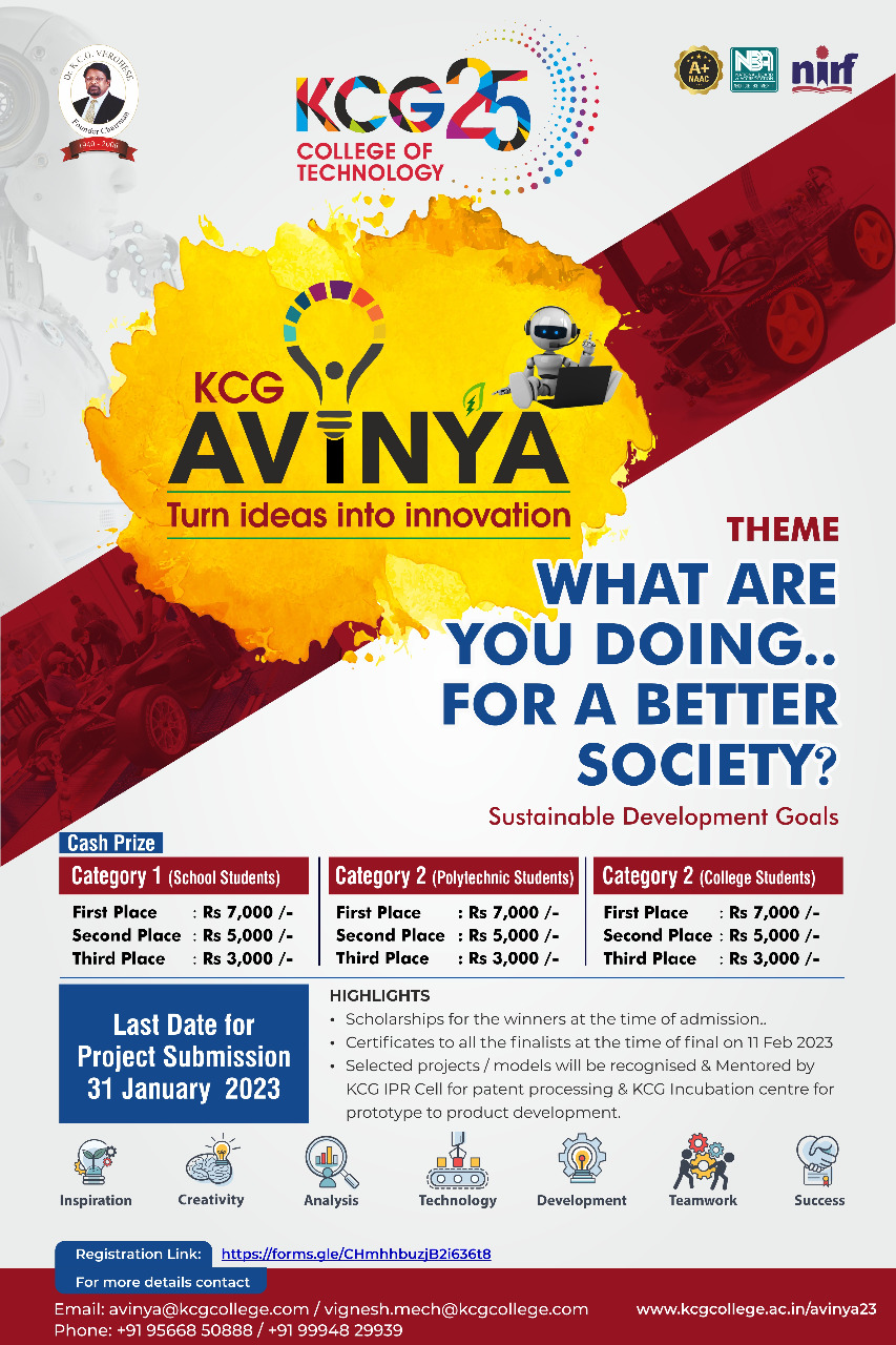 AVINYA 23, KCG College of Technology, Project Competition, Chennai