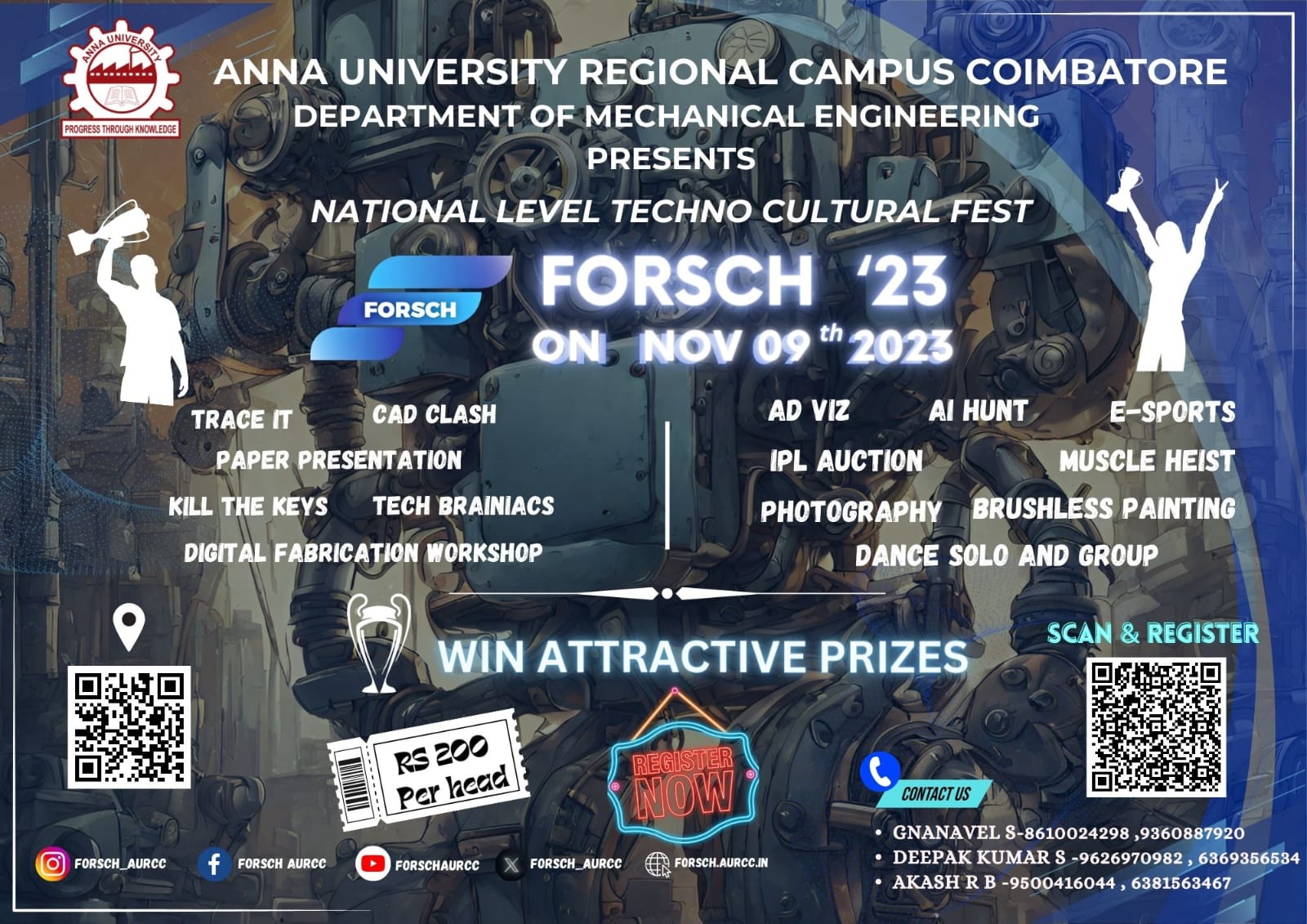 FORSCH 2k23, Anna University Regional Campus Coimbatore, National Level ...