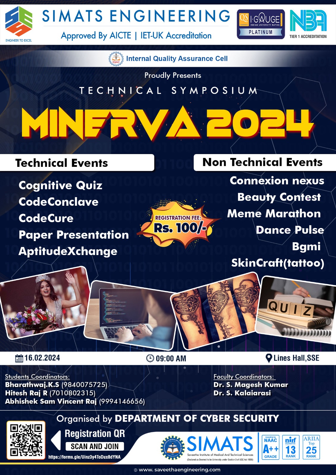 MINERVA 2024, Saveetha Institute of Medical and Technical Sciences ...