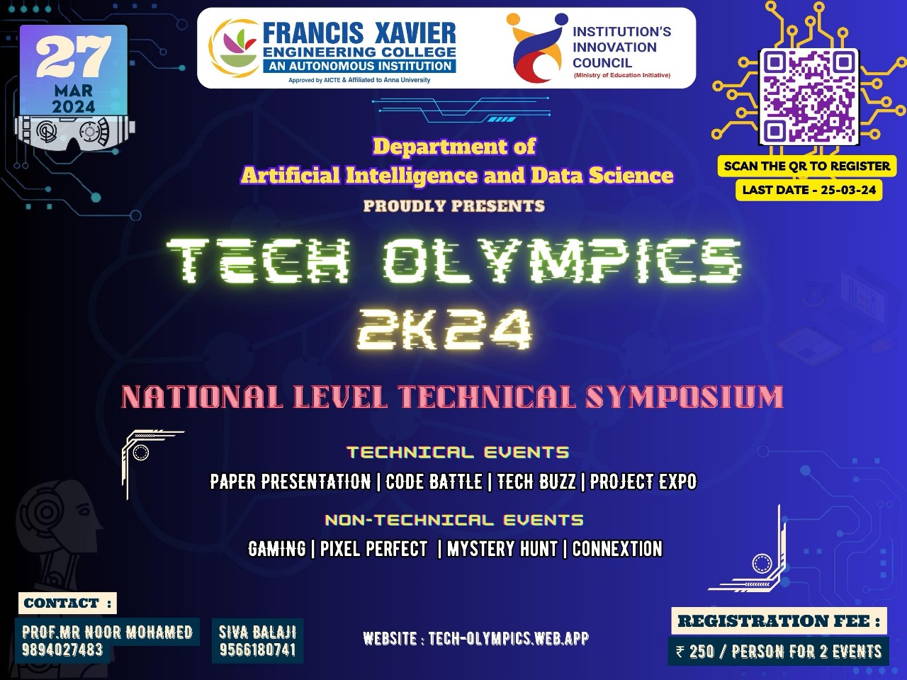 Tech Olympics 2024, Francis Xavier Engineering College, Technical ...