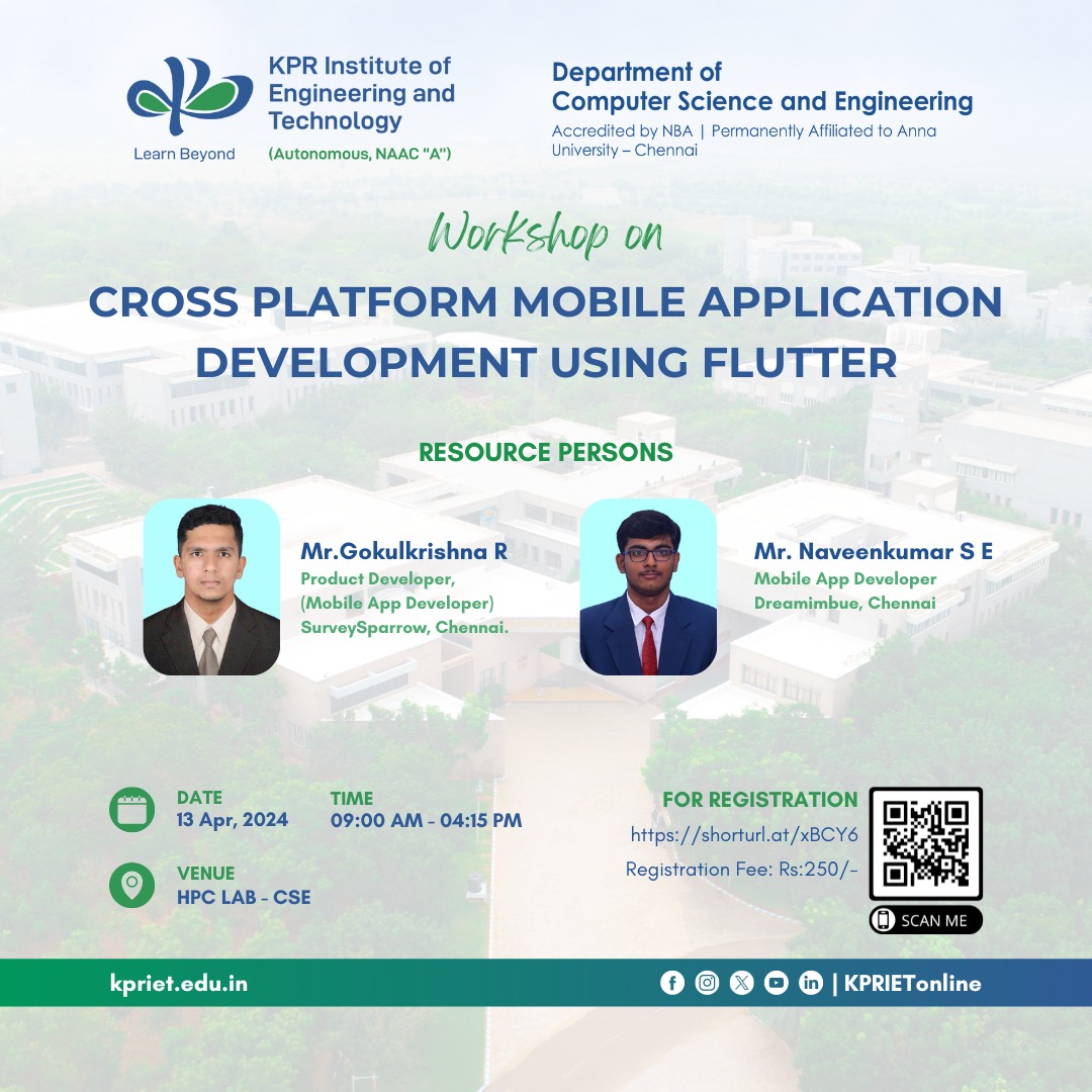 APP Development using Flutter 2024, KPR Institute of Engineering and ...