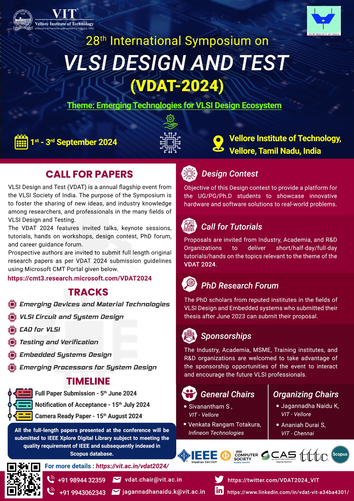 VLSI Design and Test (VDAT-2024), Vellore Institute of Technology ...