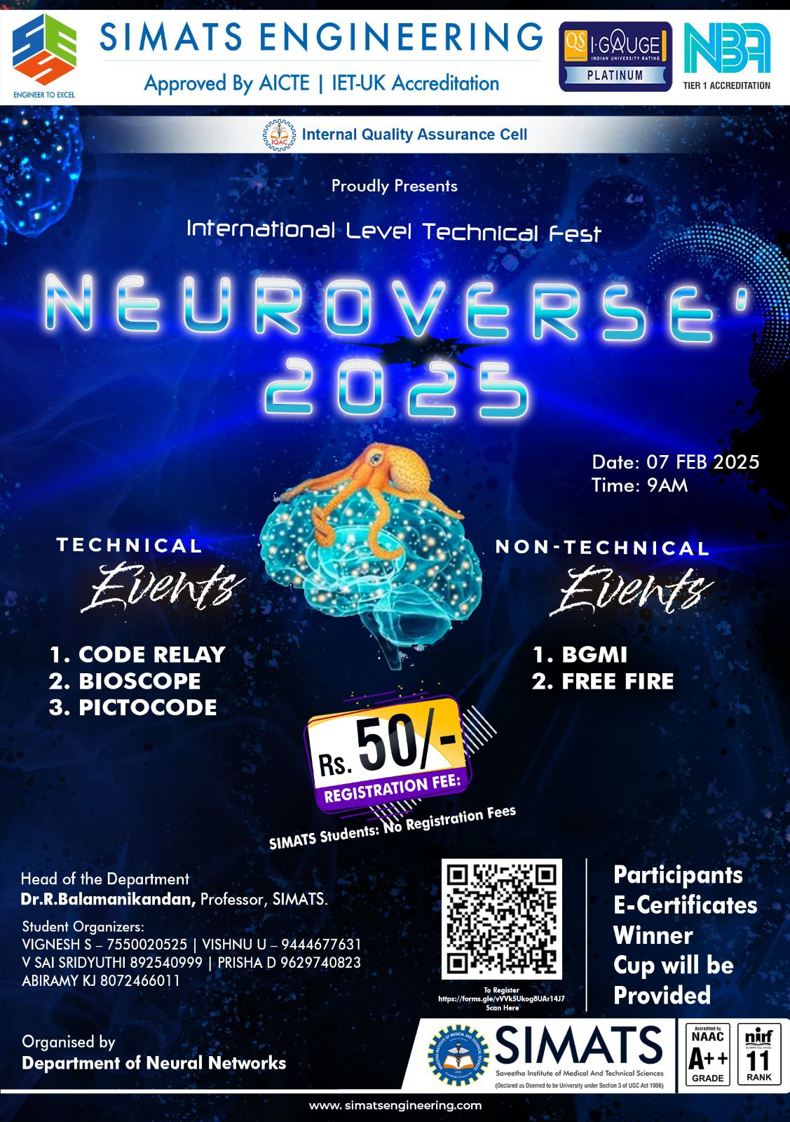 Neuroverse'2025, Saveetha Institute of Medical and Technical Sciences ...