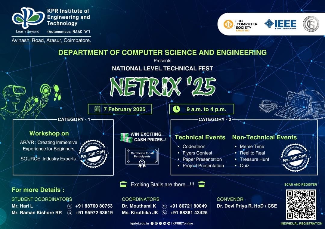 NETRIX '25, KPR Institute of Engineering and Technology, Technical ...