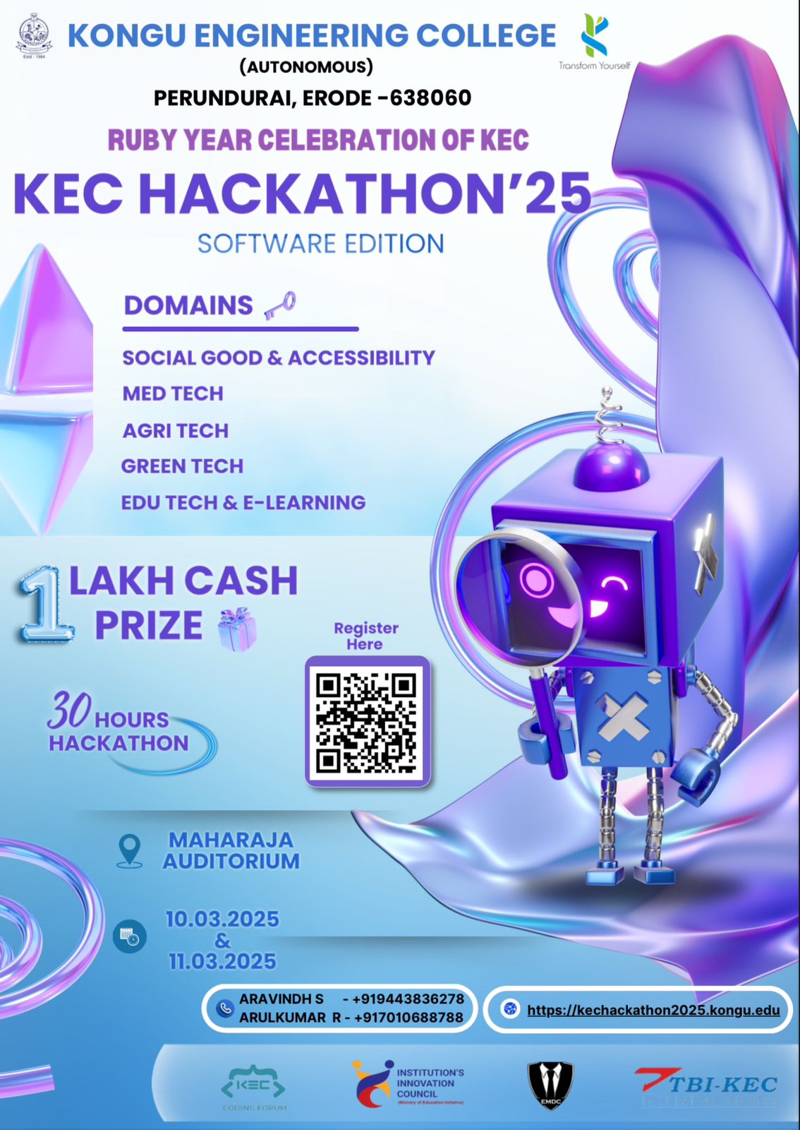 30-Hour National Level Hackathon - KEC HACKATHON 2025, Kongu ...