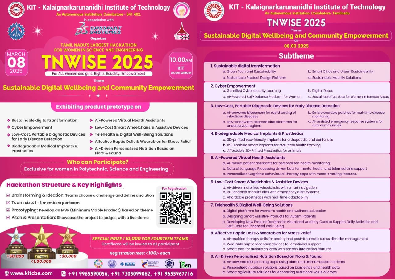 Women Hackathon'25, KIT-Kalaignarkarunanidhi Institute of Technology ...
