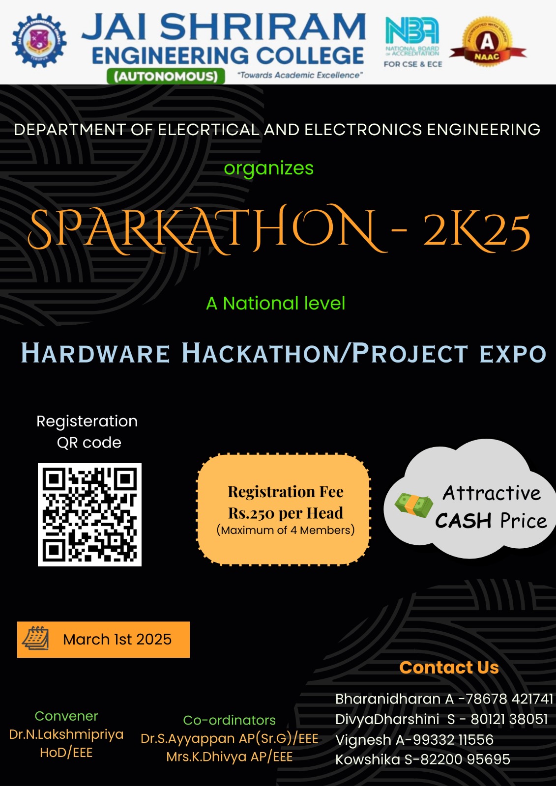 Sparkathon 2025, Jai Shriram Engineering College, Hackathon, Tirupur