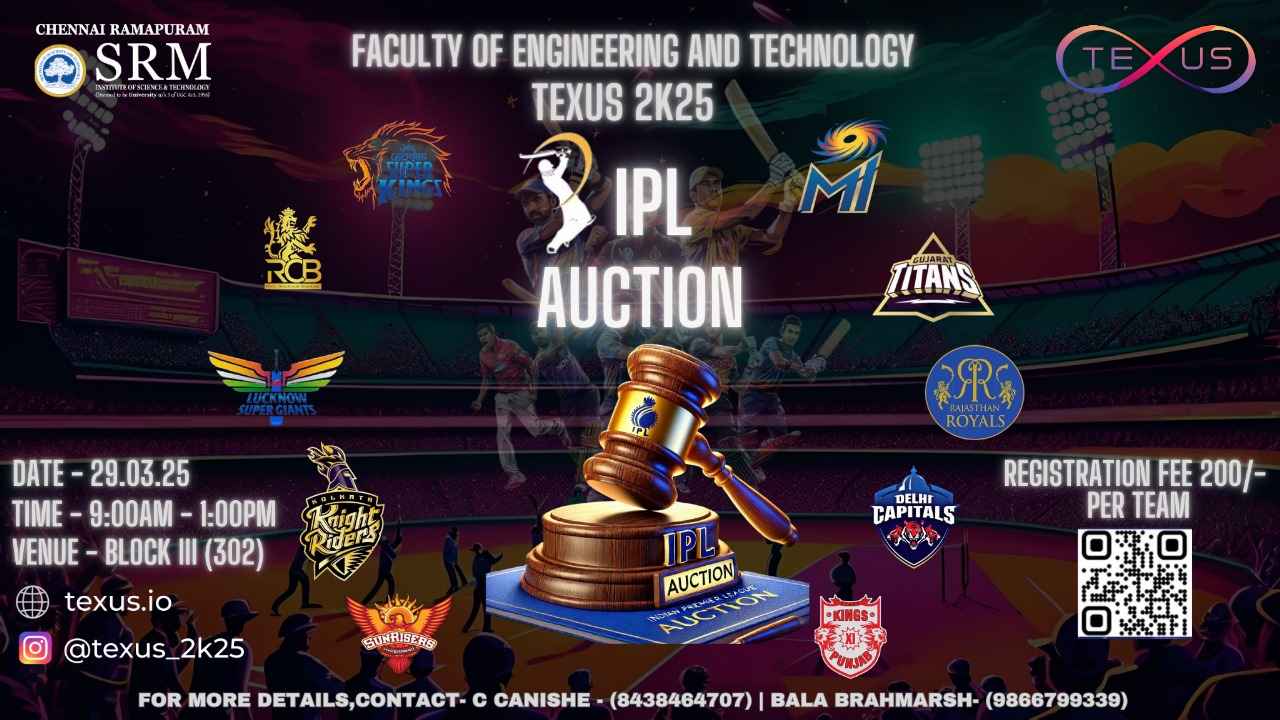 IPL Auction 2025, SRM Institute of Science and Technology Ramapuram ...