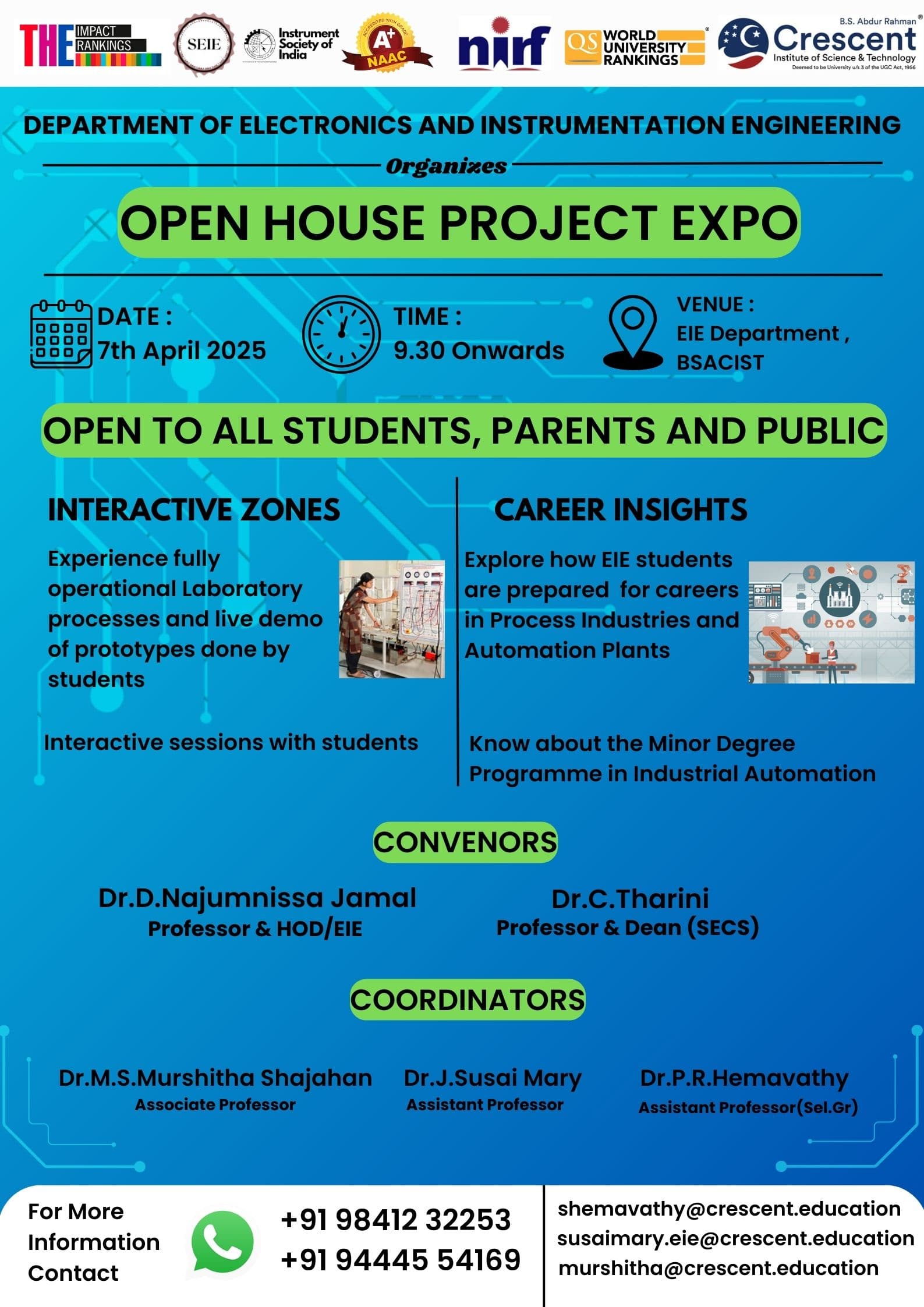 Project Expo 2025, BS Abdur Rahman Crescent Institute of Science and ...
