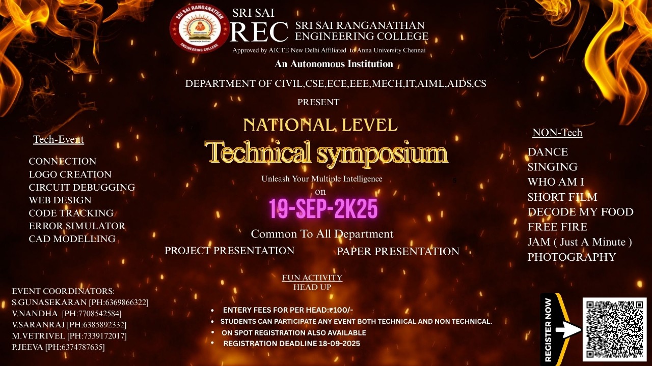 National Level Technical Symposium 2025, Sri Sai Ranganathan ...