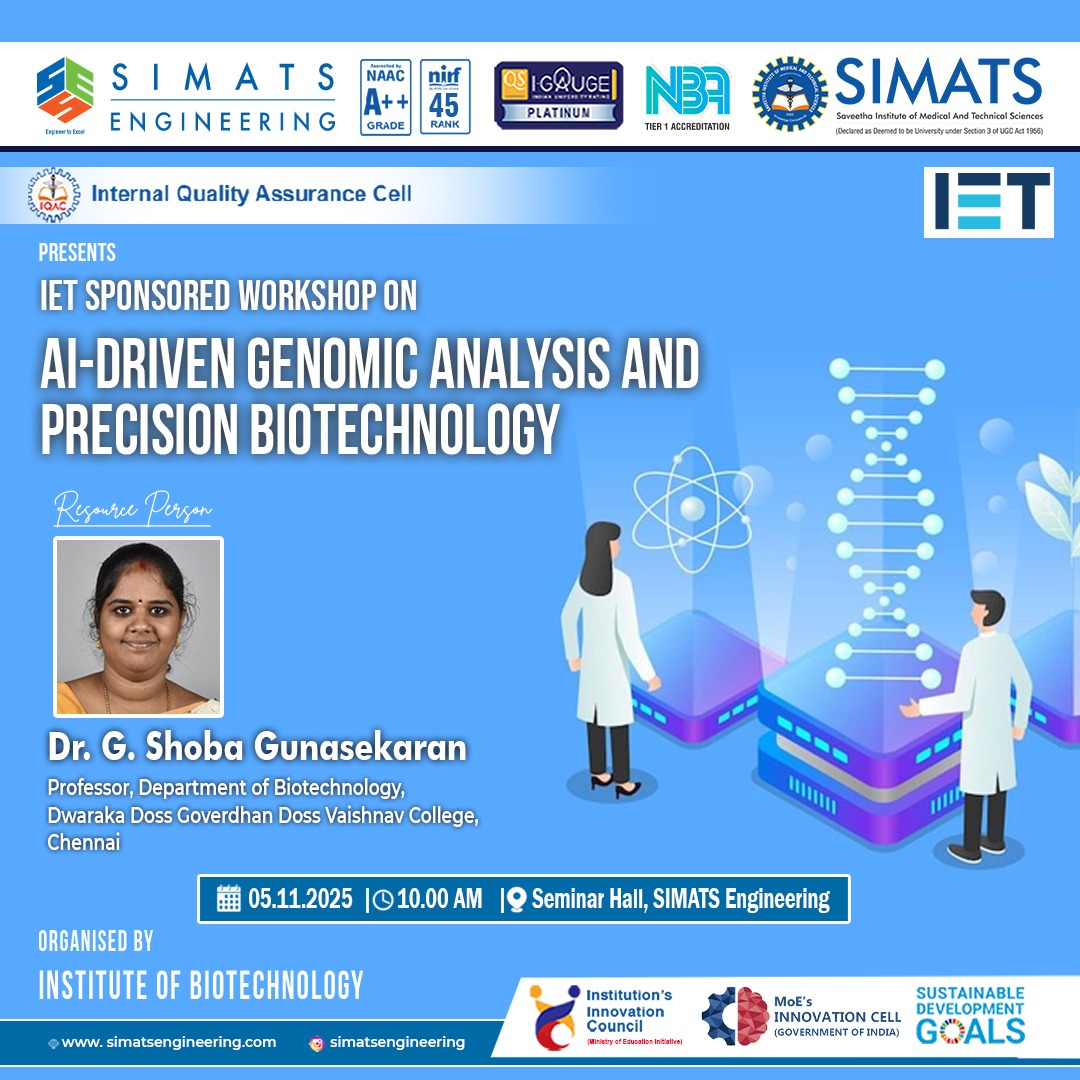AI-Driven Genomic Analysis and Precision Biotechnology 2025, Saveetha ...