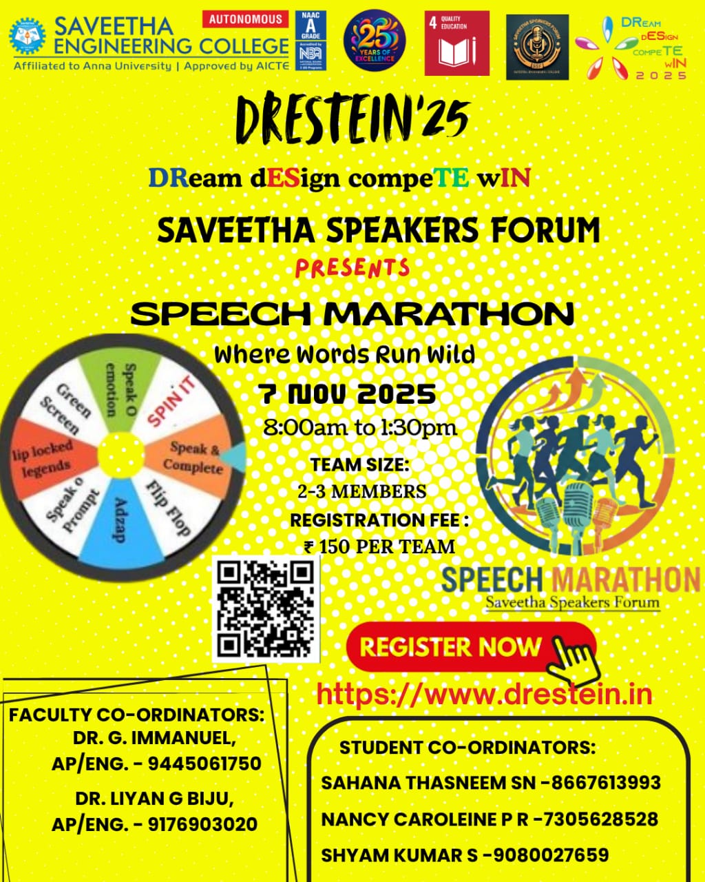 DRESTEIN 2K25, Saveetha Engineering College, Literary Event, Chennai