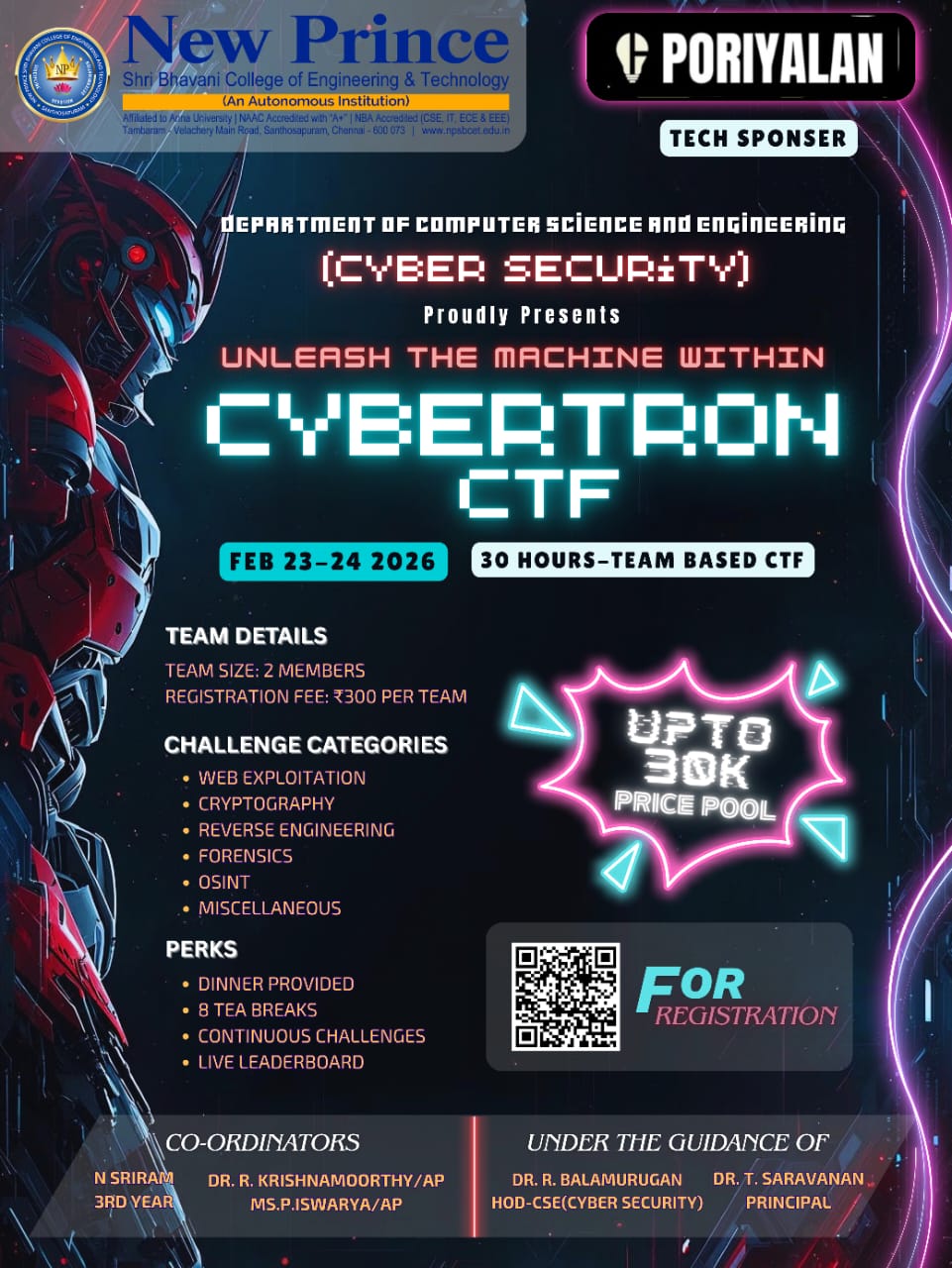 CyberTron CTF, New Prince Shri Bhavani College of Engineering and ...