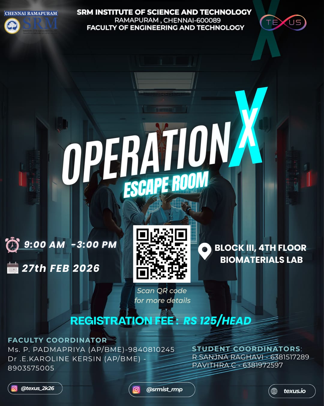 OPERATION X - ESCAPE ROOM 2026, SRM Institute of Science and Technology ...