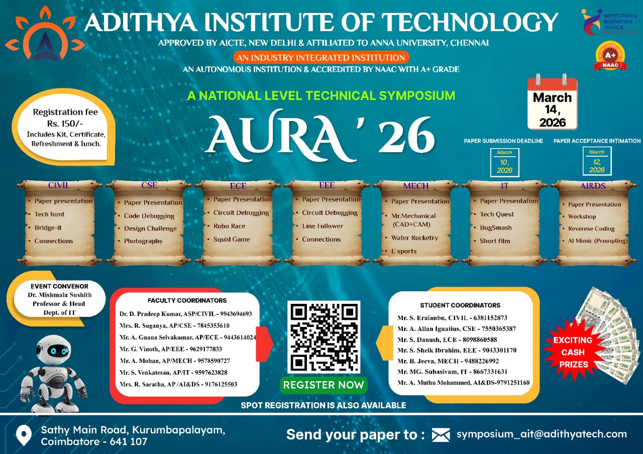 AURA'26, Adithya Institute of Technology, National Level Technical ...