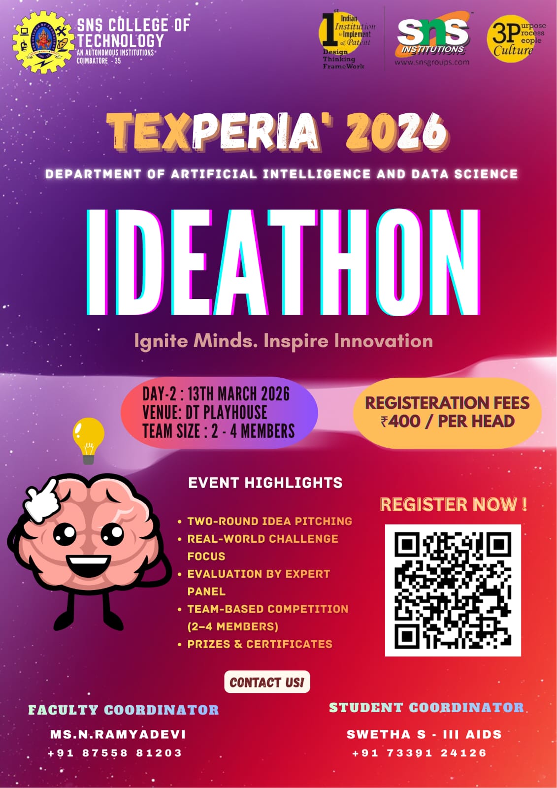 Ideathon 2026, SNS College of Technology, Ideathon, Coimbatore
