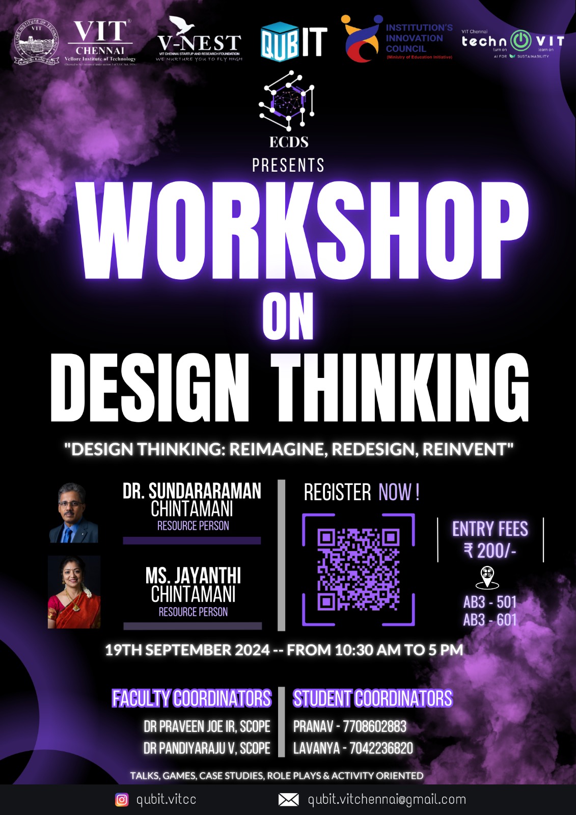 Workshop on Design Thinking 2024, Vellore Institute of Technology ...