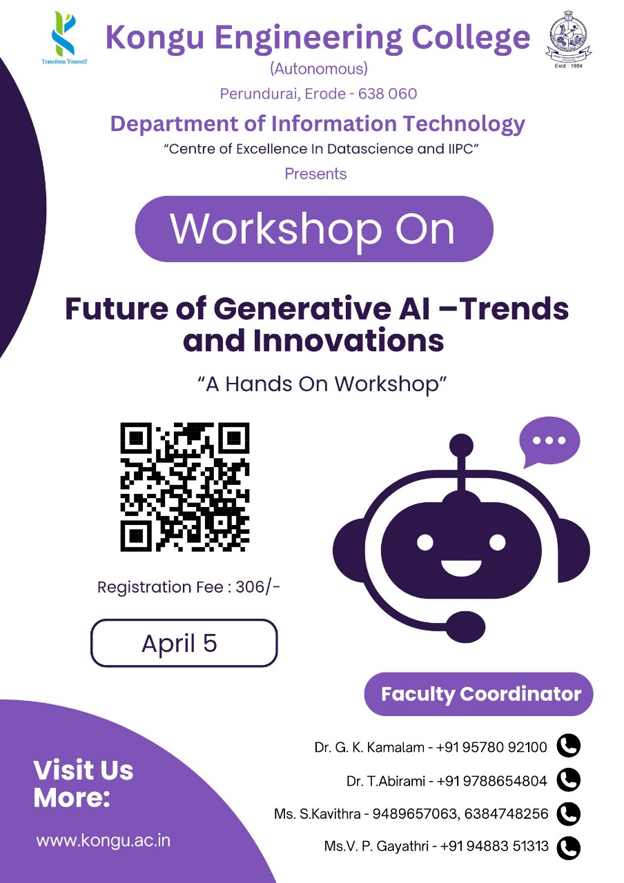 Future of Generative AI –Trends and Innovations 2025, Kongu Engineering ...