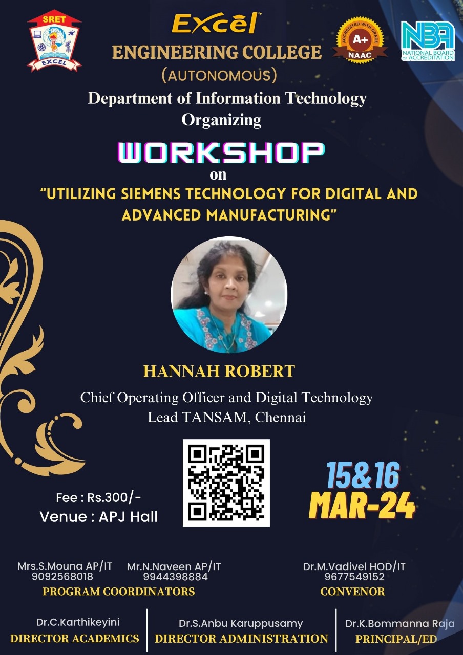 TANSAM Workshop 2024, Excel Engineering College, Workshop, Komarapalayam