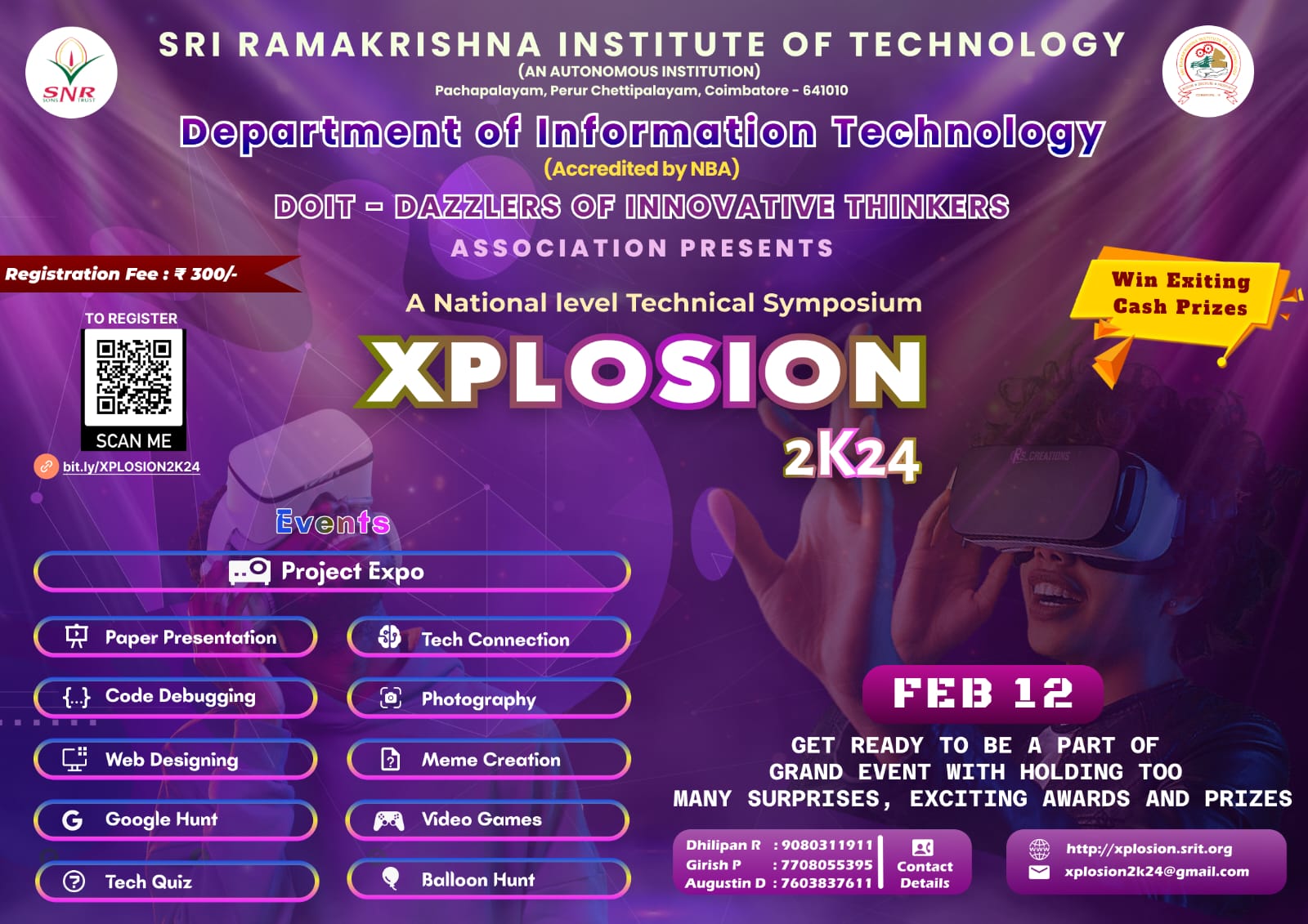 XPLOSION 2K24, Sri Ramakrishna Institute of Technology, Technical ...