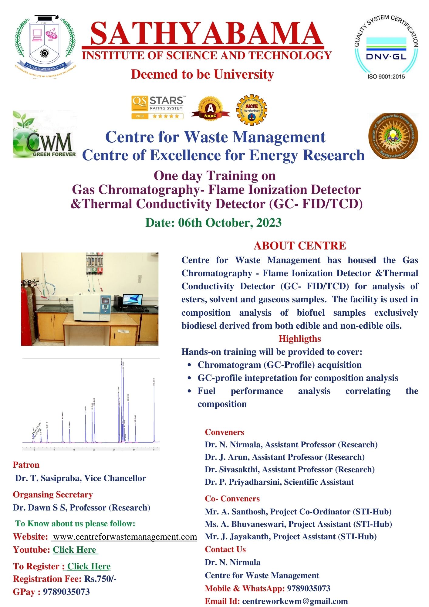 One day Training on Gas Chromatography- Flame Ionization Detector ...