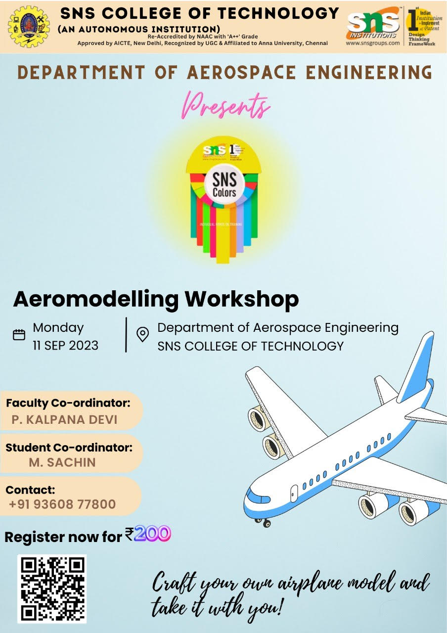 Aeromodelling Workshop 2023, SNS College of Technology, Workshop ...