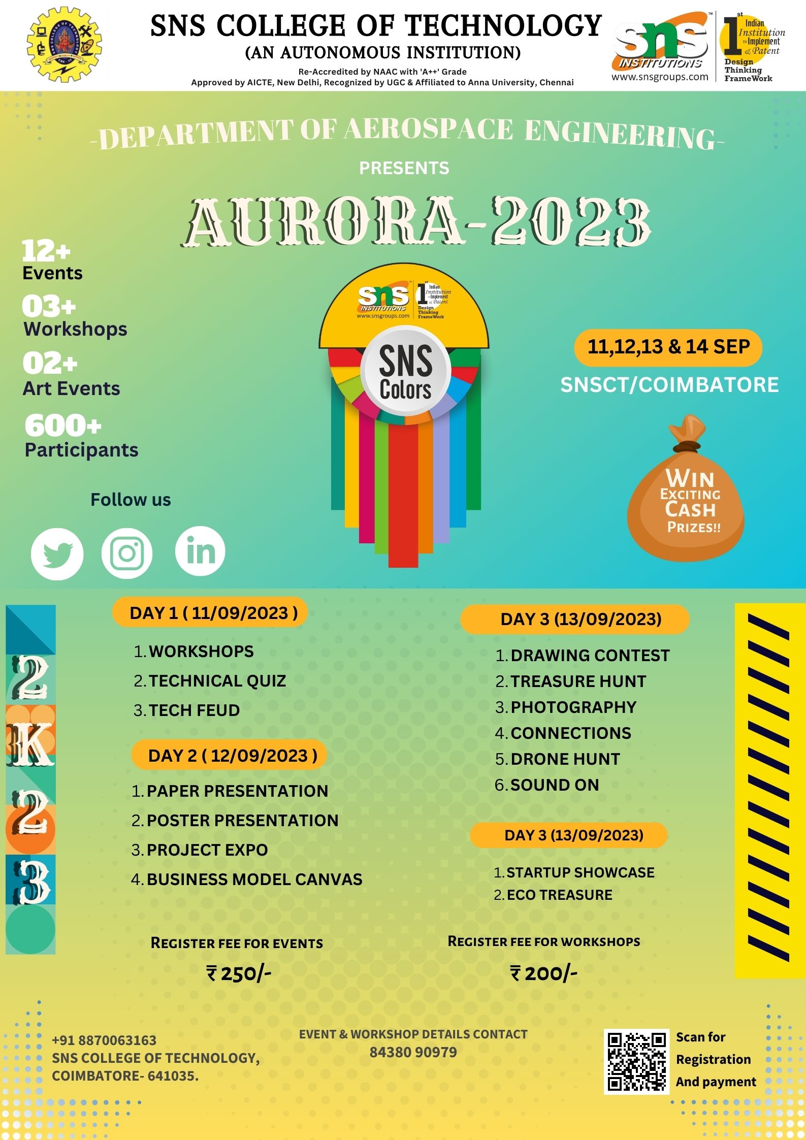 Aurora-2023, SNS College of Technology, Technical Symposium, Coimbatore
