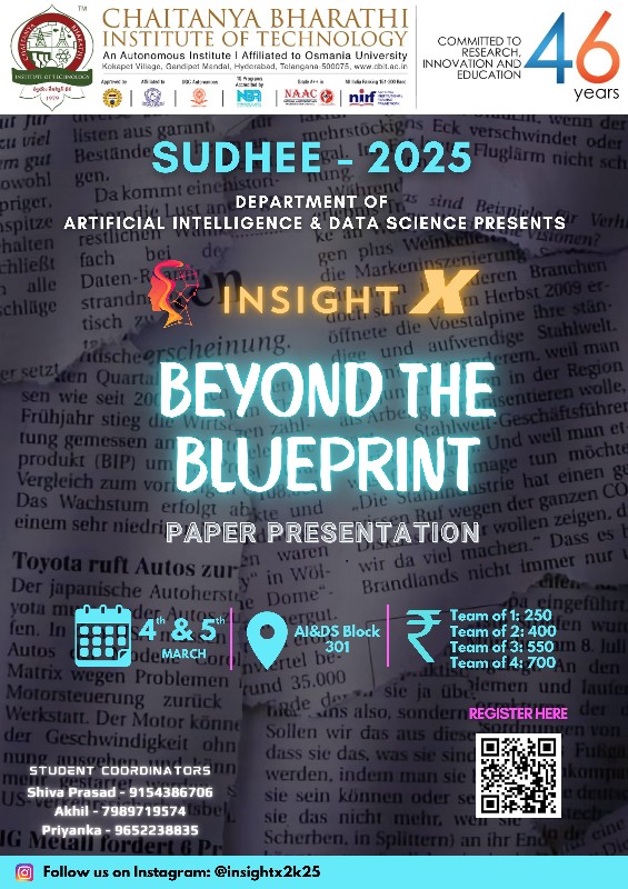 Sudhee 2k25, Chaitanya Bharathi Institute of Technology CBIT, Technical ...