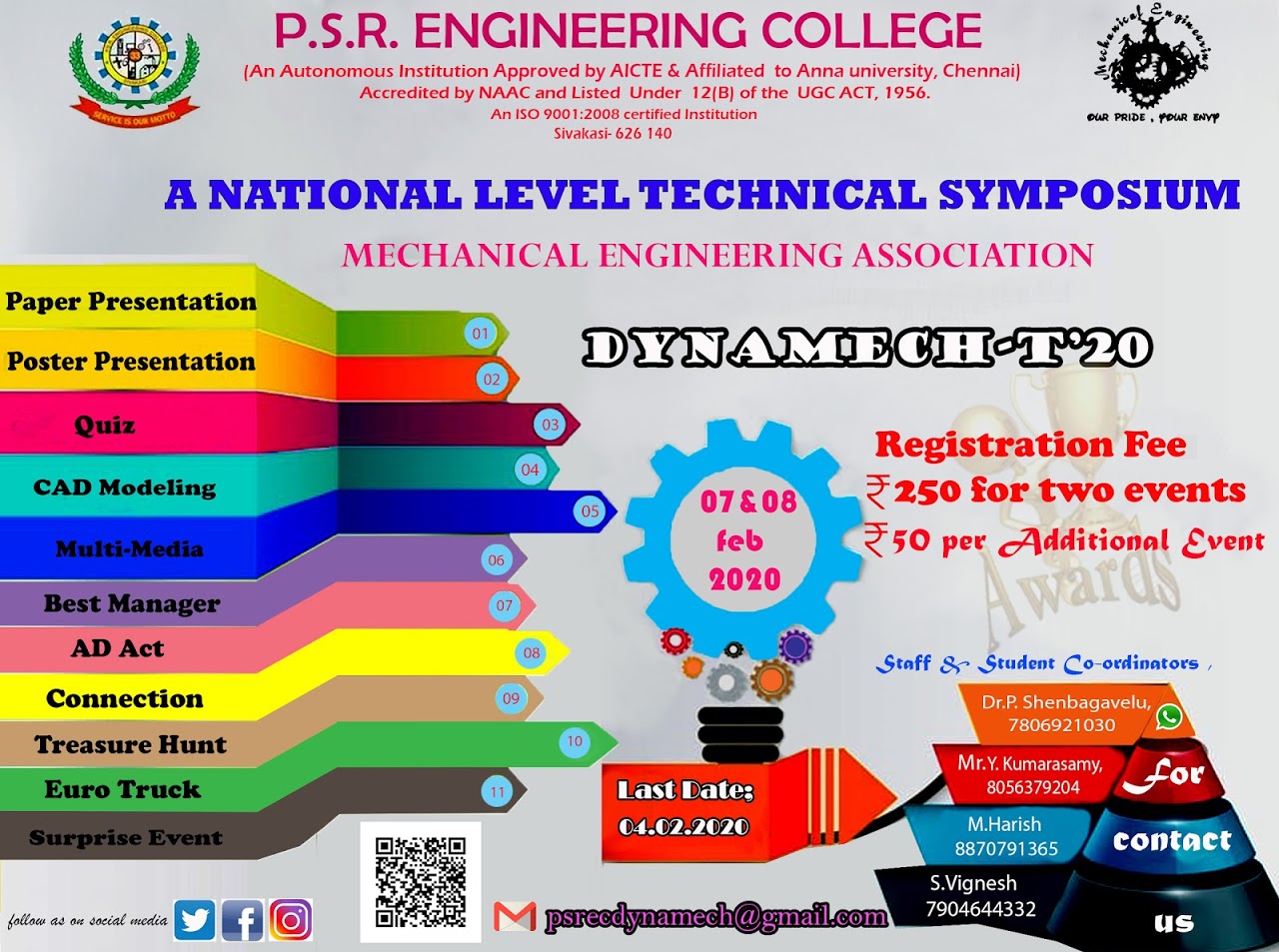 DYNAMECH-T 20, PSR Engineering College, Mechanical Engineering ...