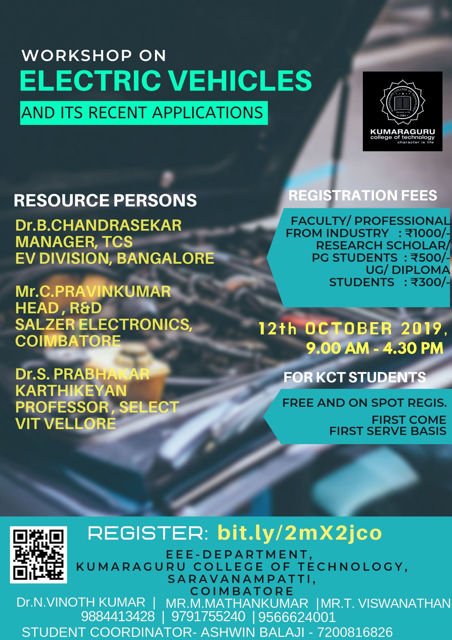 Workshop on Electric Vehicles and its Recent Applications 2019 ...