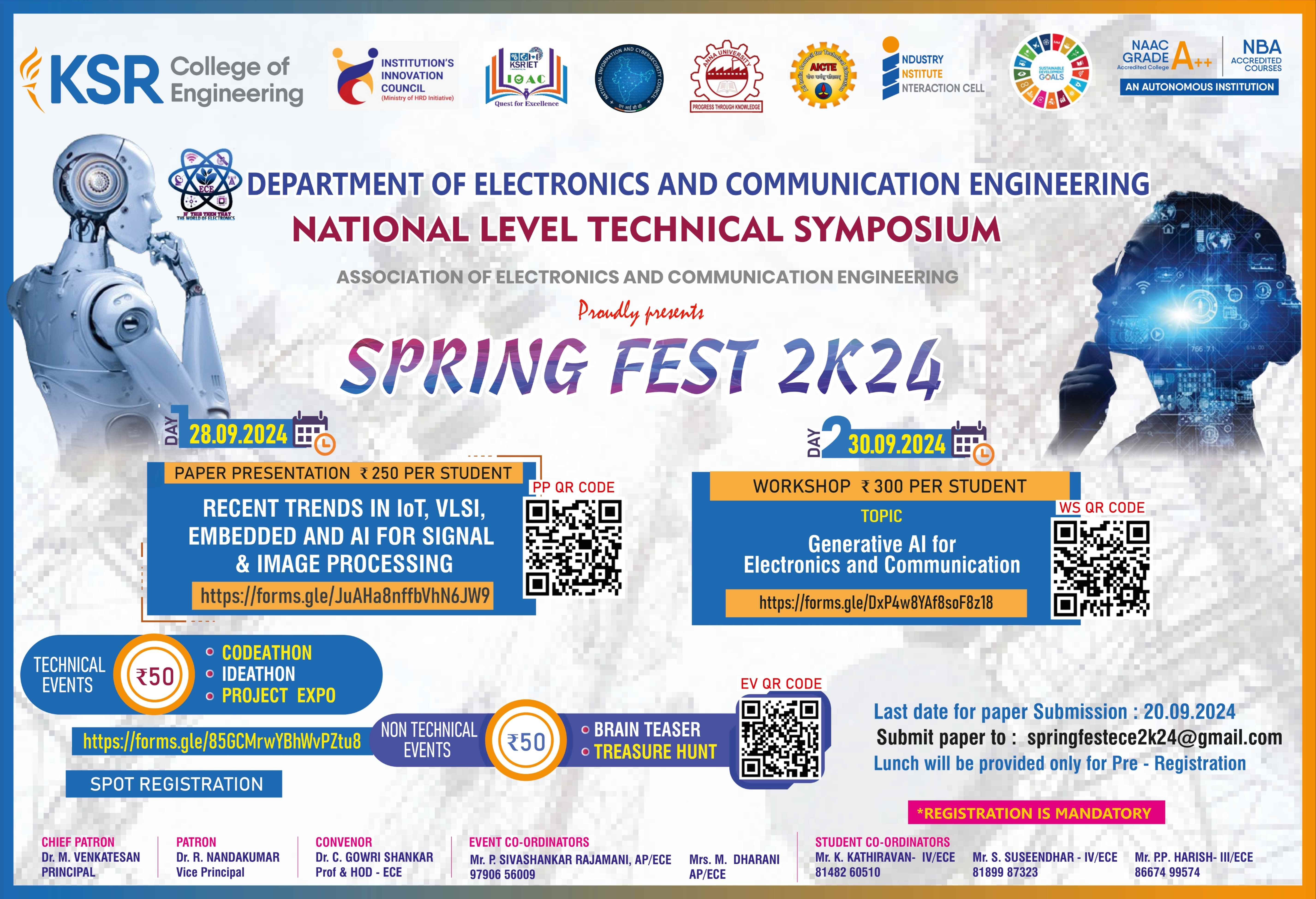 SPRING FEST 2K24, KSR College of Engineering, Technical Symposium ...