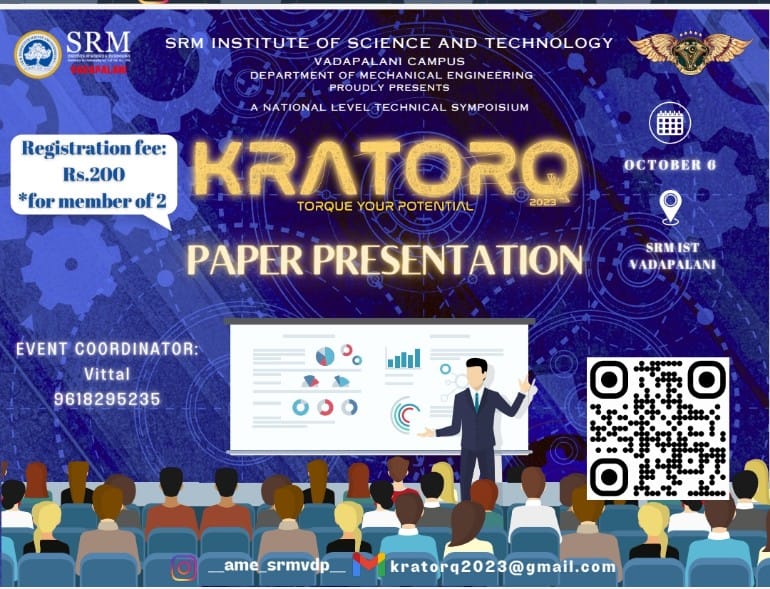 Technical Paper Presentation 2023, SRM Institute of Science and ...