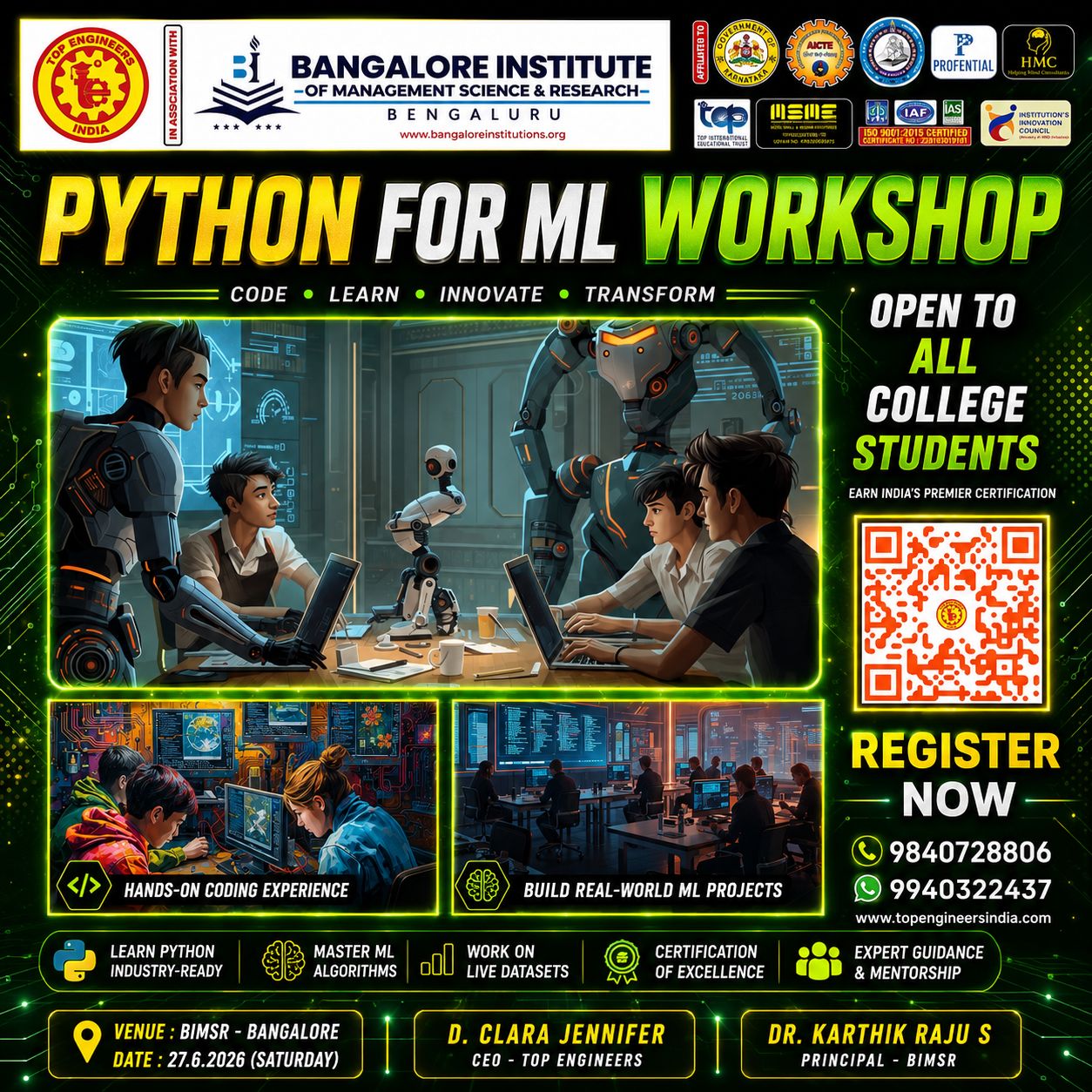 Python for ML Workshop 2026, Bangalore Institute of Management Science ...